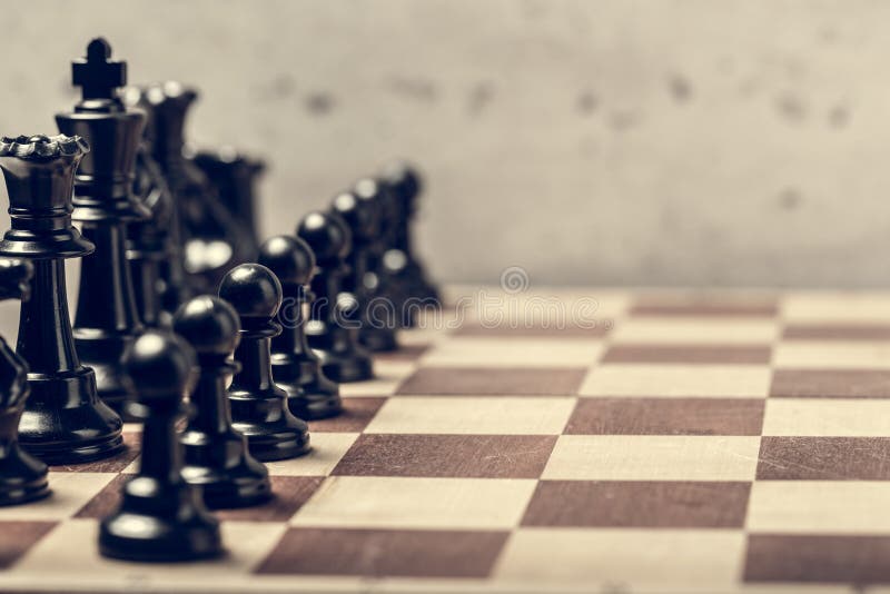 Chess Pieces on the Board in Blur Selective Focus Stock Image - Image ...