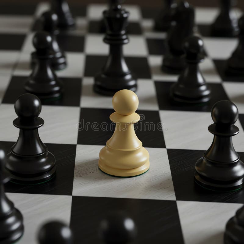Chess Pieces on a Board Game Concept Stock Illustration - Illustration ...