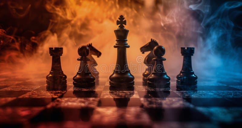 Chess Pieces on Chess Board Stock Photo - Image of play, challenge ...