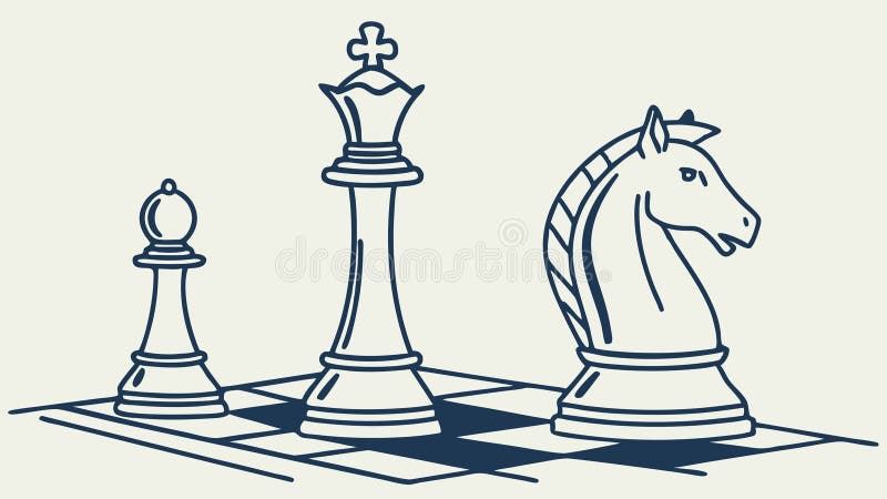 Chess Pieces on Board, Strategy and Intellectual Game, Vector Design ...