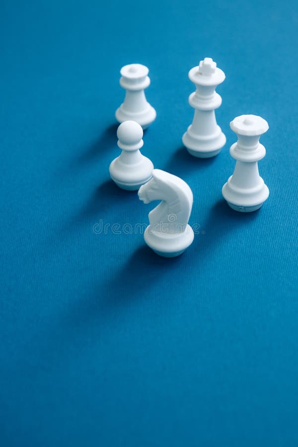 Chess Pieces on a Bright Blue Background. Abstract Background Stock ...