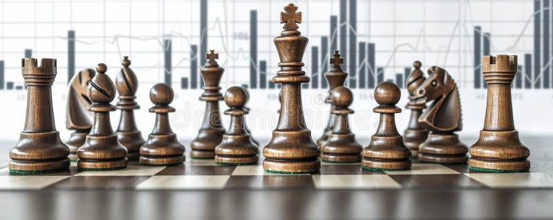 Chess Pieces on a Business Chart Background Stock Image - Image of ...