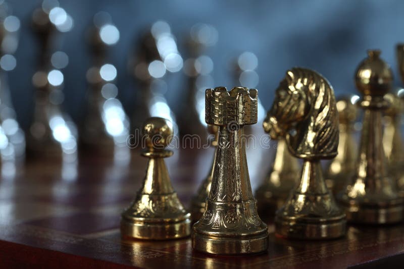 Chess Pieces on Checkerboard, Selective Focus. Space for Text Stock ...