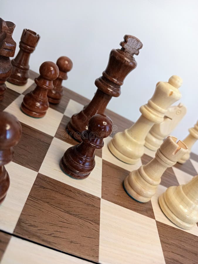 Chess Pieces on a Checkered Chess Board Stock Photo - Image of chess ...