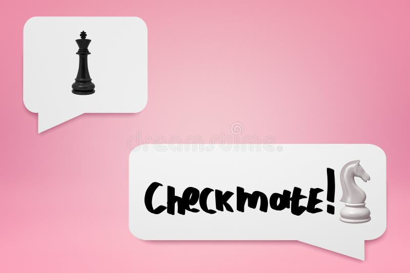 Chess Pieces and Checkmate Text Bubble Stock Image - Image of planning ...