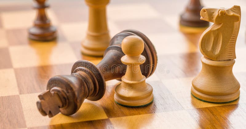Chess Pieces on a Chessboard - Checkmate Stock Image - Image of game ...