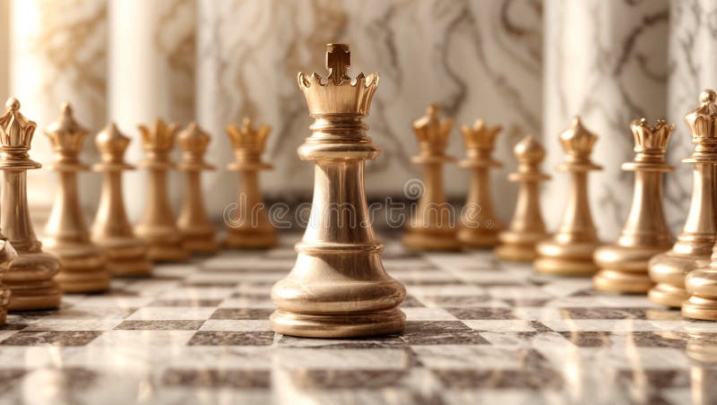 Chess Pieces on a Chessboard Stock Illustration - Illustration of ...