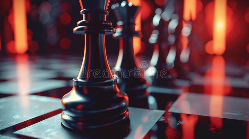 Chess Pieces on the Chessboard. Strategic and Skillful Game Stock ...