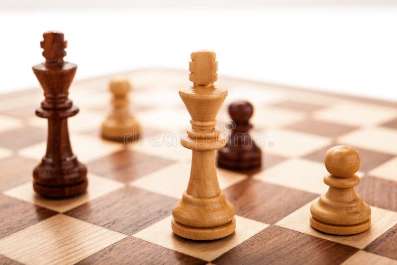 Chess Pieces on a Chessboard Table and a Chess Piece of the King Stock ...