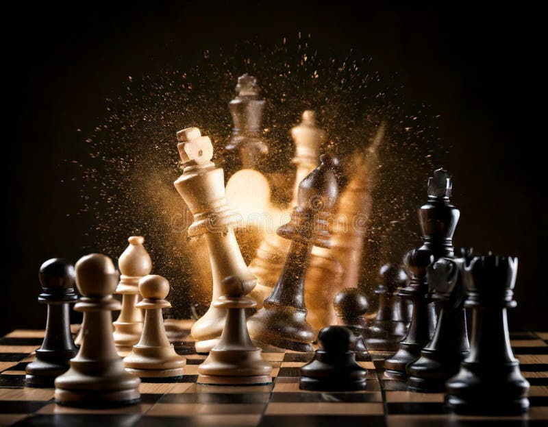 Chess Pieces are Clashing with Each Other. AI Generated Image Stock ...