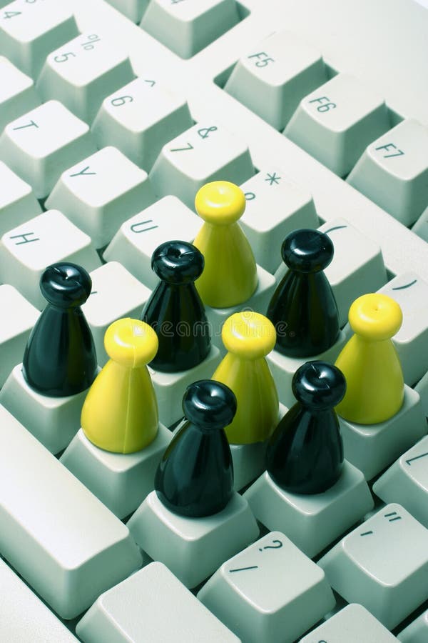 Chess Pieces on Computer Keyboard Stock Image - Image of competition ...