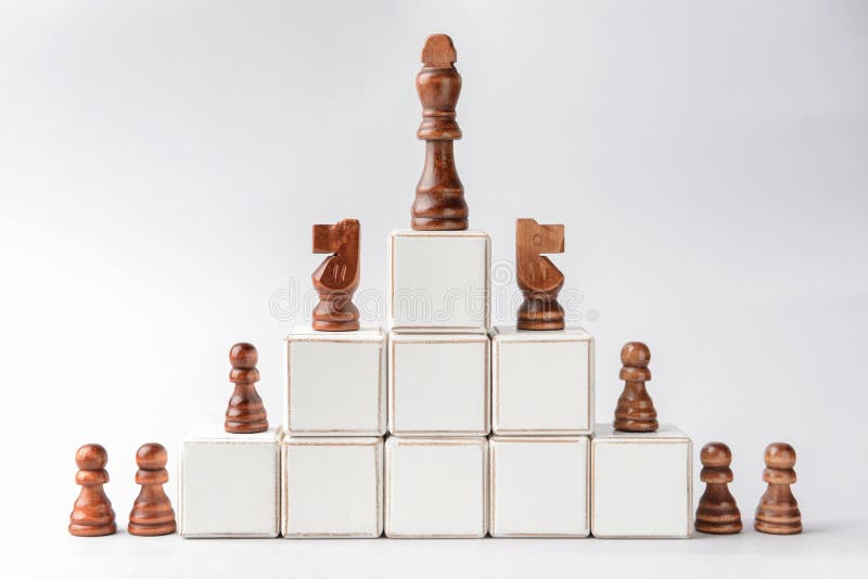 Chess Pieces with Cubes on Light Background Stock Image - Image of ...
