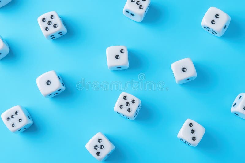 Chess Pieces and Dice are in a Circle on a Blue Background Stock Image ...