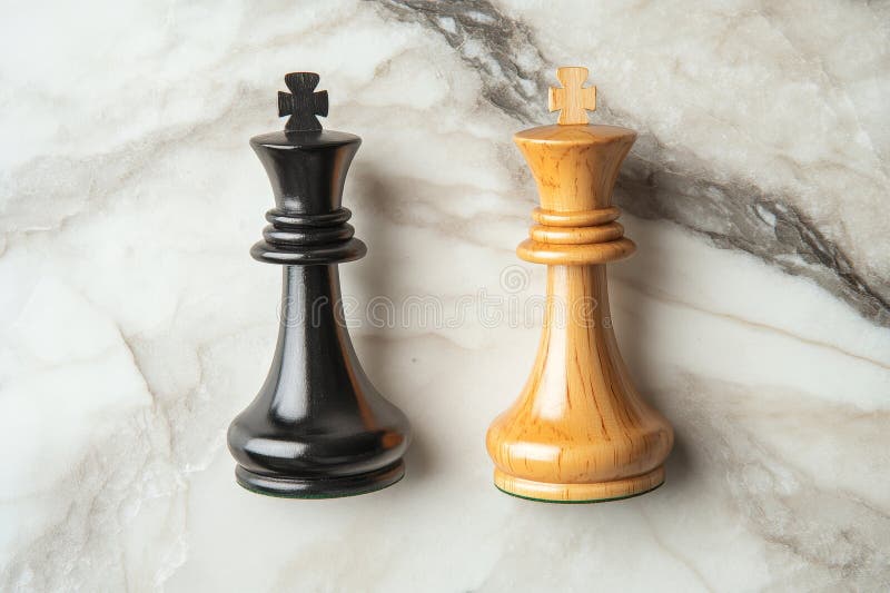 Chess Pieces of Different Kinds are Laid Out on a White Surface ...