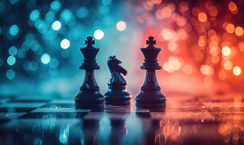 Chess Pieces in Dramatic Lighting with Bokeh Background Showcasing ...