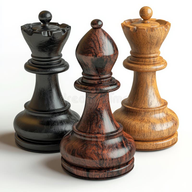 Chess Pieces Falling on the Board with a Transparent Background Stock ...