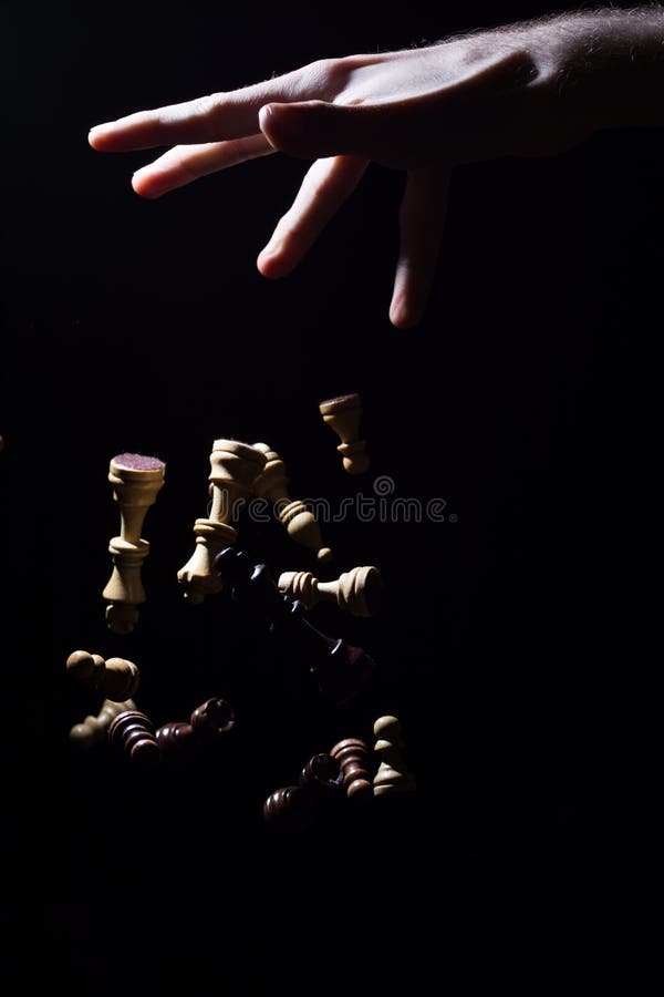Chess Pieces Falling from Hand Symbol for Power and Control Stock Image ...