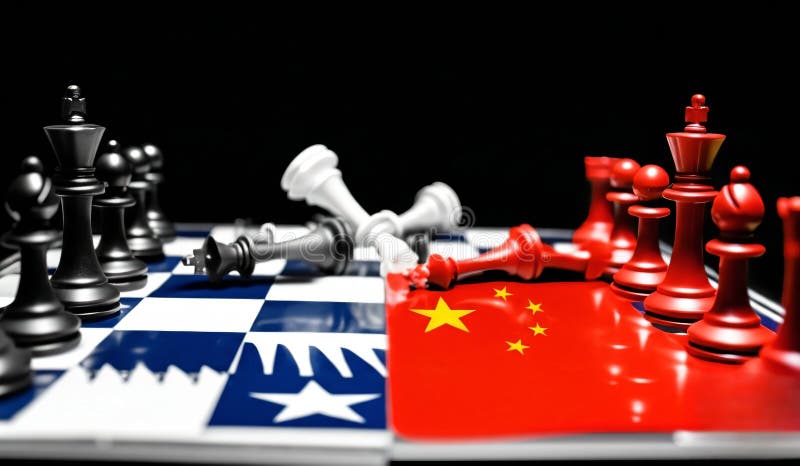 Chess Pieces with a Flag Usa and China Stock Image - Image of politics ...