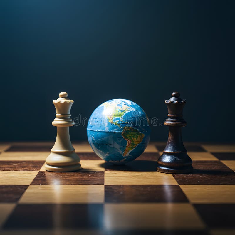 Global Strategy: a Chess Game for Earth S Future Stock Illustration ...