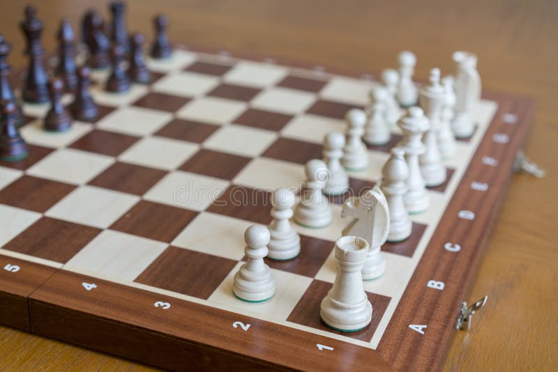 Chess Pieces in Front of a Chessboard Stock Photo - Image of concept ...