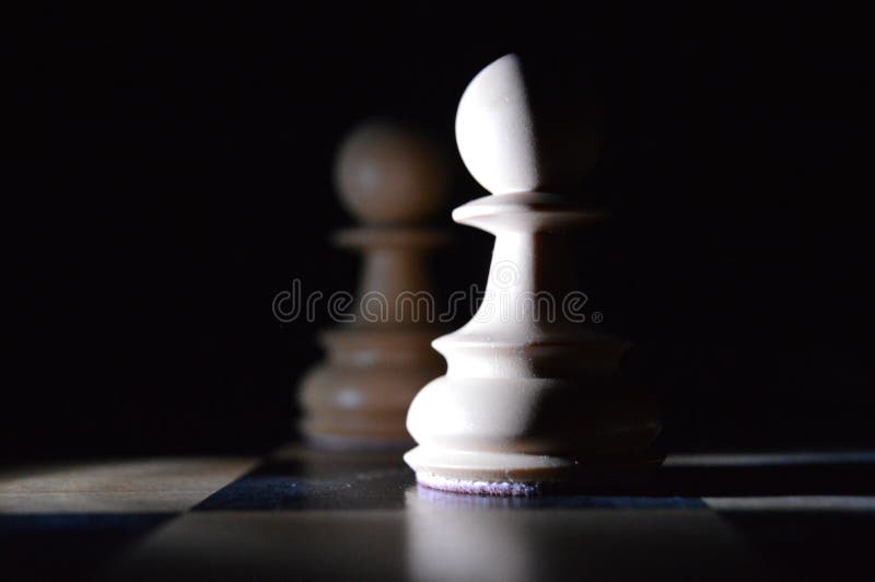 Chess Pieces Illuminated in the Dark Stock Image - Image of illuminated ...