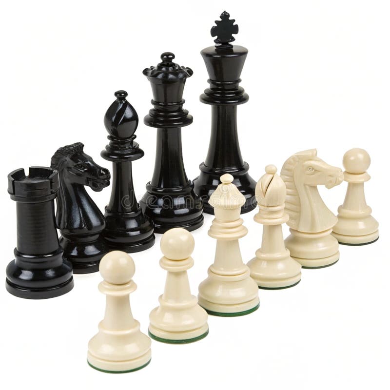 Chess Pieces Isolated on White Background Stock Illustration ...