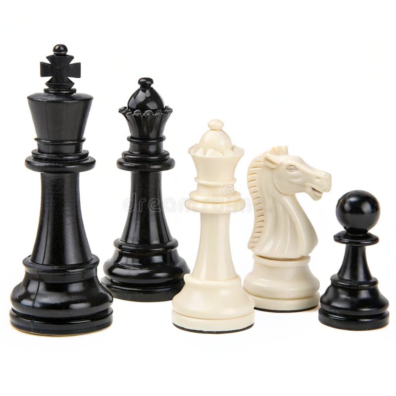 Chess Pieces Isolated on White Background Stock Illustration ...