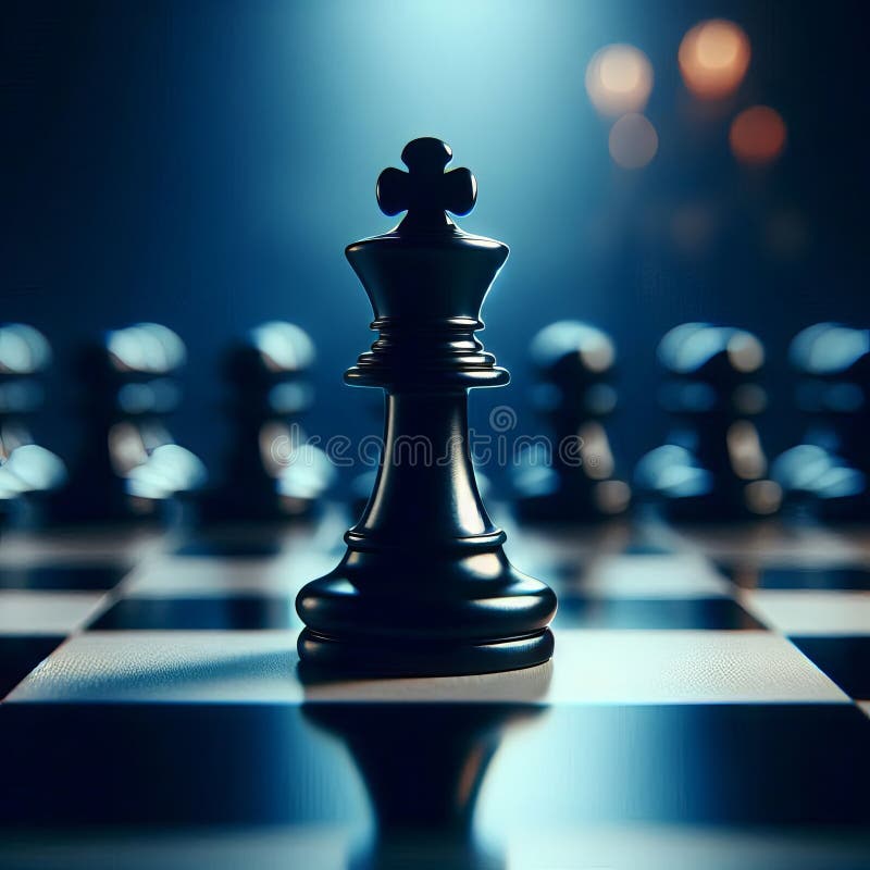 Dramatic Chess Scene Black White Pieces Dark Background Stock Photos ...