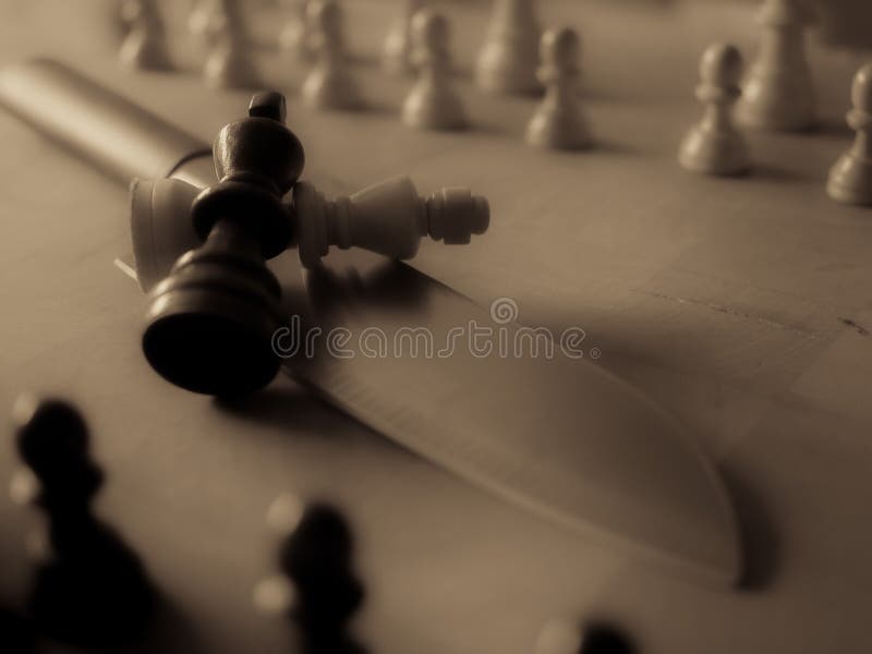 Chess pieces and knife stock image. Image of horse, chess - 178380769