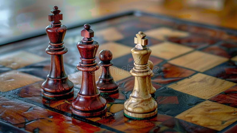 Chess Pieces Lined Up on Chess Board Stock Photo - Image of tabletop ...