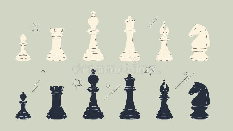 Chess Pieces Objects Set stock vector. Illustration of pawn - 232500386