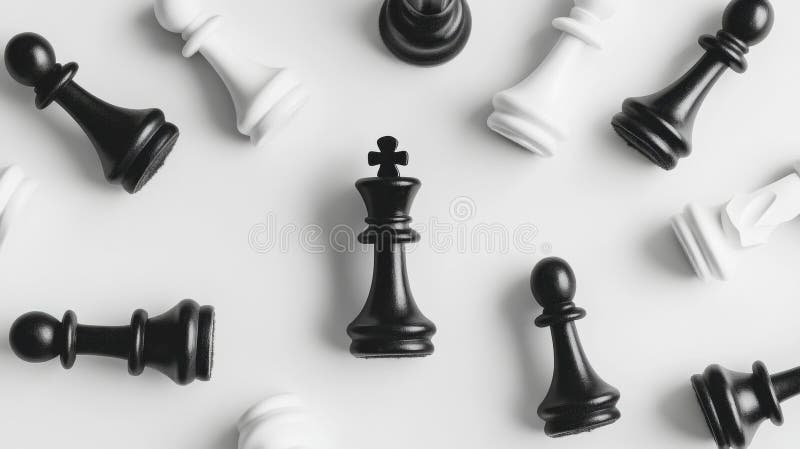 Chess Pieces Arranged Clean Layout White Board Highlighting Strategy ...