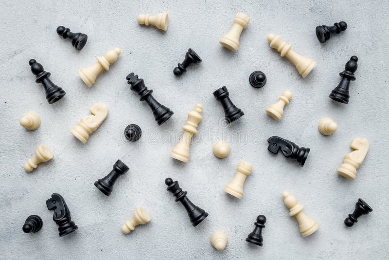 Chess Pieces Pattern Top View. Chess Game As Success Concept Stock ...