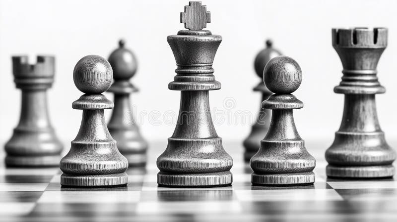 Chess Pieces are Positioned on the Board, Displaying a Captivating Show ...
