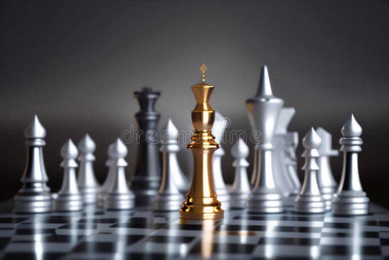Chess Pieces on the Reflective Board in a Dark and Neutral Environment ...