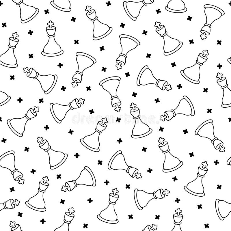 Chess Pieces. Seamless Pattern Stock Vector - Illustration of design ...