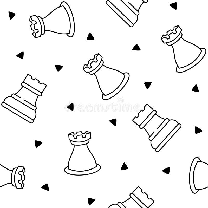 Chess Pieces. Seamless Pattern Stock Vector - Illustration of ornament ...