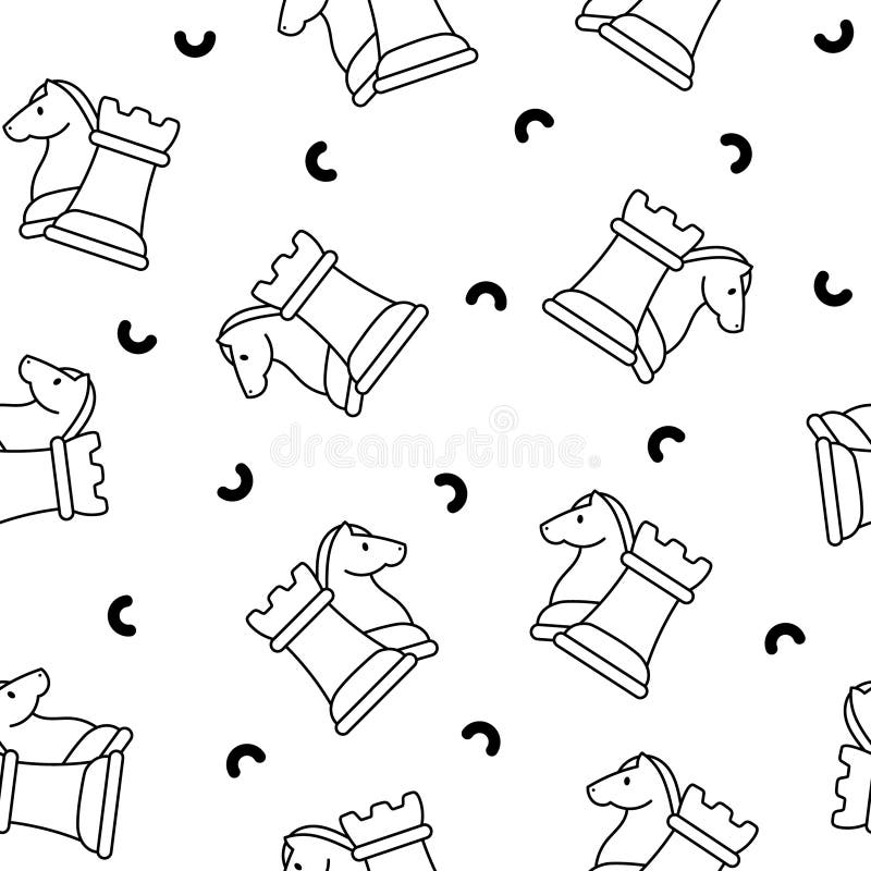 Chess Pieces. Seamless Pattern Stock Vector - Illustration of pattern ...