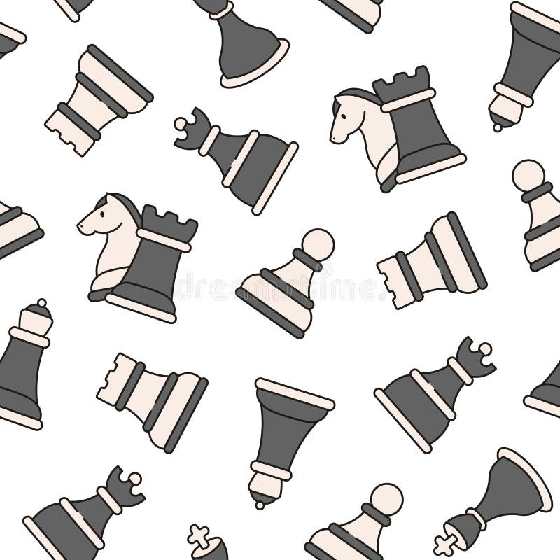 Chess Pieces. Seamless Pattern Stock Vector - Illustration of design ...