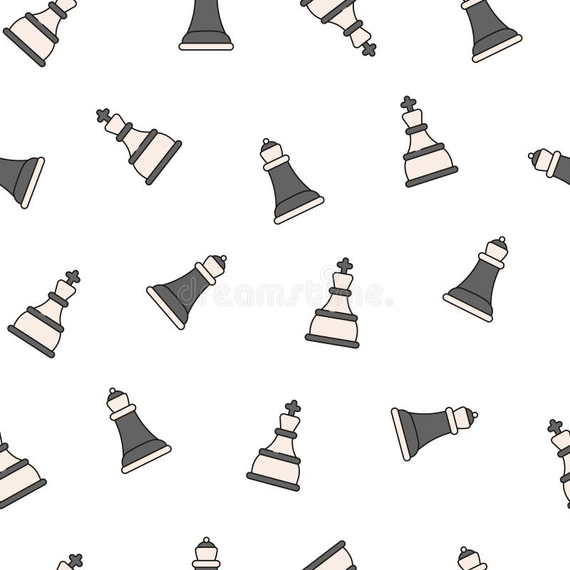 Chess Pieces. Seamless Pattern Stock Vector - Illustration of object ...