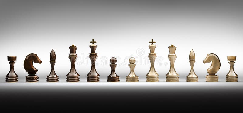 Chess Pieces Set a Complete Stock Illustration - Illustration of white ...
