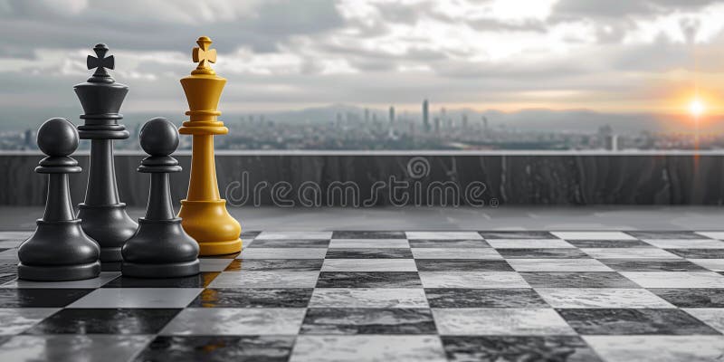 Chess Pieces Set Up on a Chess Board Stock Photo - Image of game, chess ...