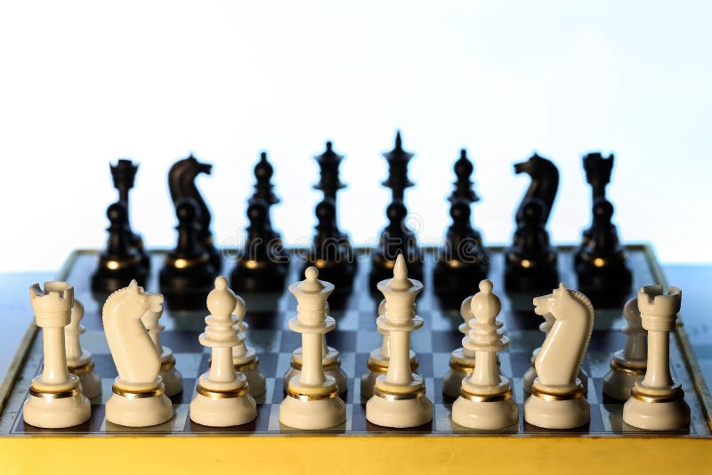 Chess Pieces Stand on the Board before the Start of the New Game Stock ...