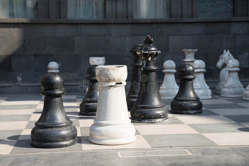 Chess Pieces Standing on a Chessboard Stock Image - Image of group ...