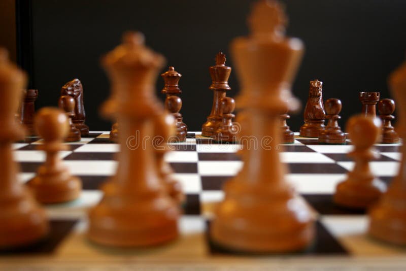 Chess Pieces at Start of Game Stock Image - Image of pawn, tournament ...