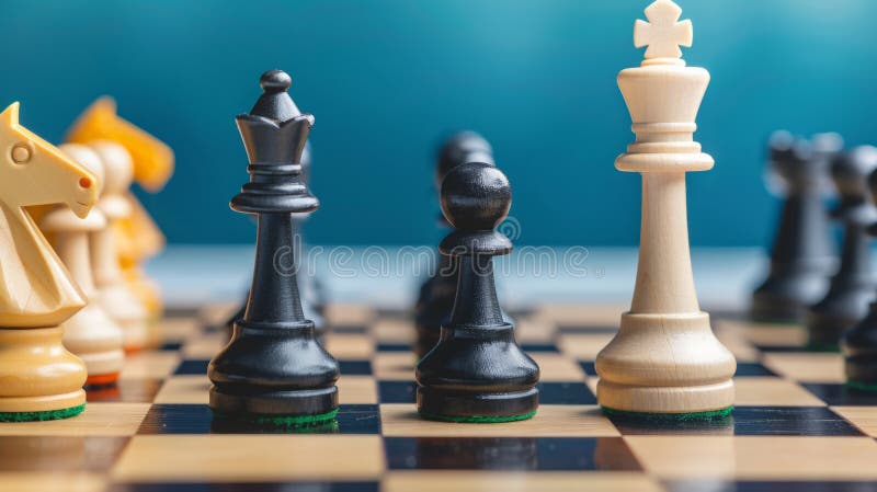 Chess Pieces Strategically Positioned on a Chess Board Stock Image ...