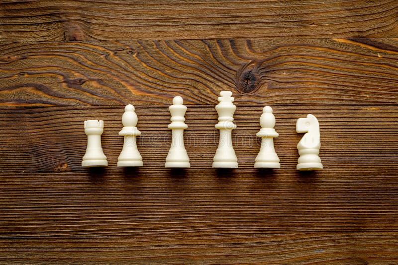 Chess Pieces on Table Top View. Chess Game As Winner Concept Stock ...