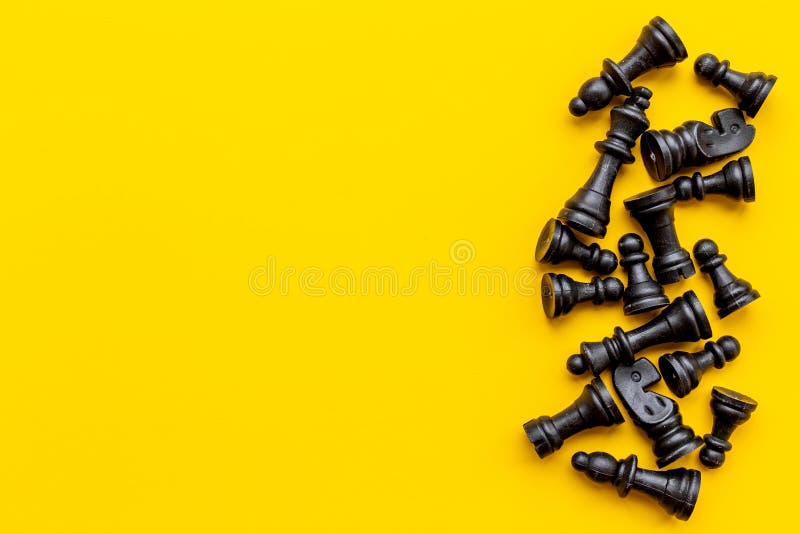 Chess Pieces on Table Top View. Chess Game As Winner Concept Stock ...