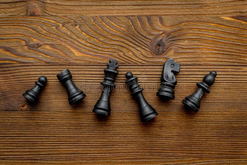 Chess Pieces on Table Top View. Chess Game As Winner Concept Stock ...