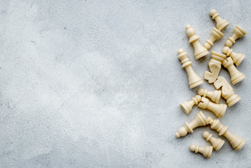 Chess Pieces on Table Top View. Chess Game As Winner Concept Stock ...